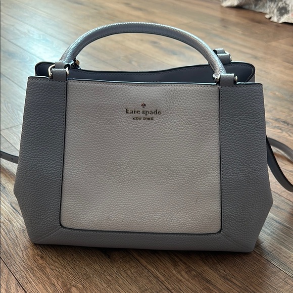 kate spade | Bags | Kate Spade Gray Colorblock Pebbled Leather Lena ...